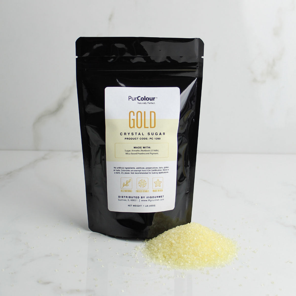 Naturally Colored Yellow- Gold Crystal Sugar for Spring Desserts ...